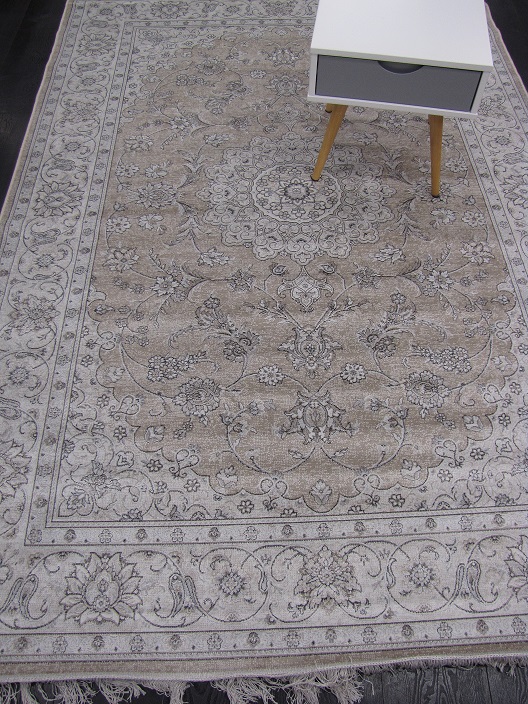 Savoy viskoosimatto beige medaljonki | Mattosi Oy